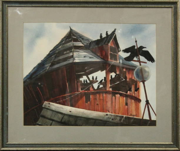 Betty Stroppel Nj Artist, W/c Barn Cupala & Weathervane