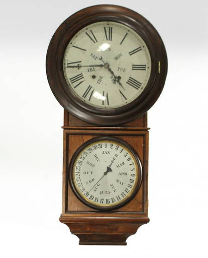 Welch, B B Lewis Perpetual Calendar Clock Rosewood