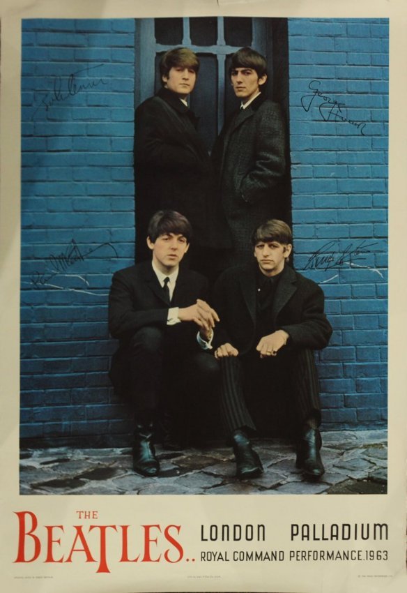 RARE Early 1960s BEATLES POSTER C.1964 Nems Enterprises