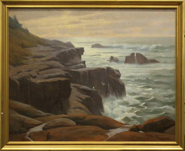 A Kelly Pruitt 1963, Listed Texas Artist O/c Stormy Sea