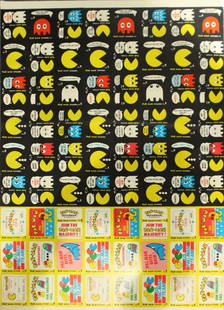 Original 1970's Vintage Pacman Uncut Sticker Sheet