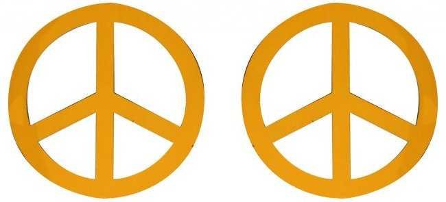 Two [2] LAMINTATED CARDBOARD 36 Inch PEACE SIGNS