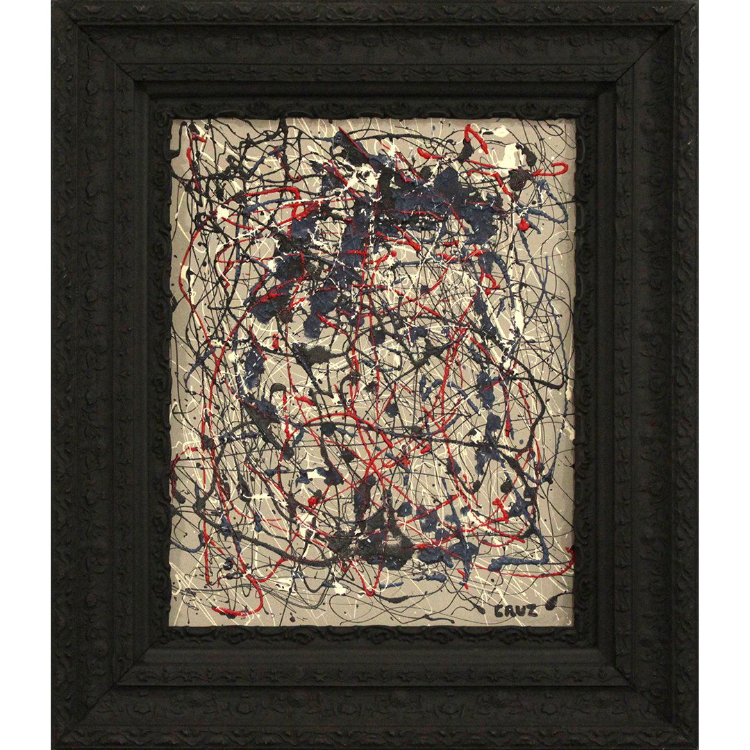 Cruz, Latin American Mid Century Modern Abstract Drip