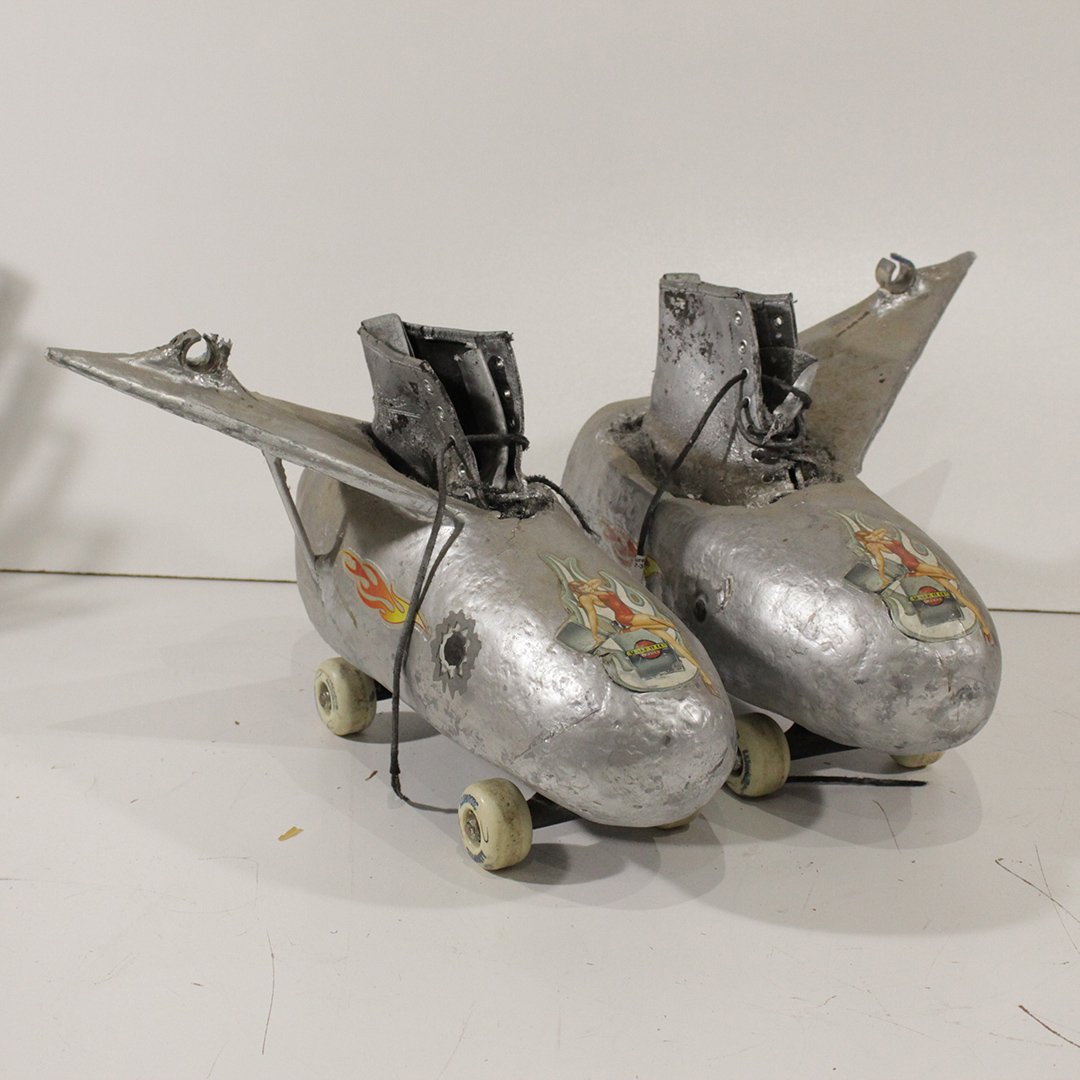 Atomic Space Age style Rocket Roller Skates