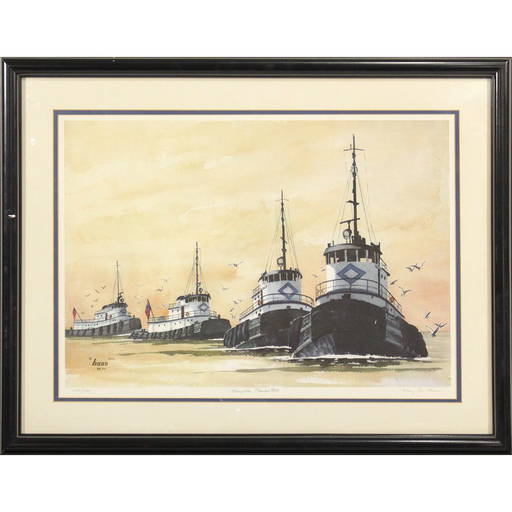 Mary Lou Hann, Lithograph Parade Of Tug Boats #159/500