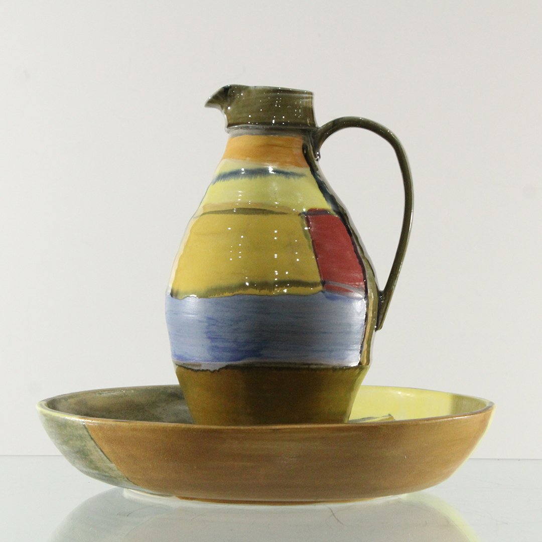 Barbara Toole, Nantucket, Art Pottery Pitcher And Bowl