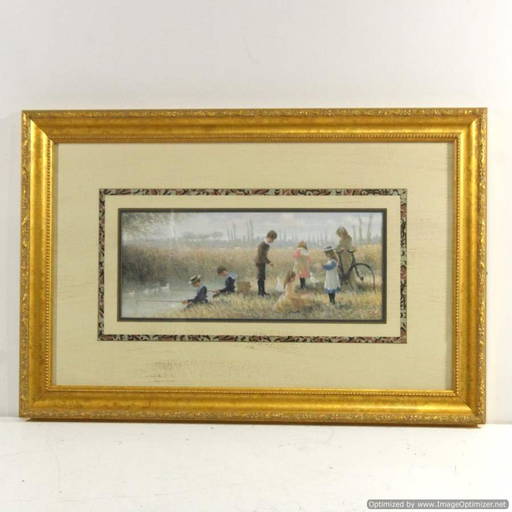 James G Tytler, Print, Children Fishing At Stream