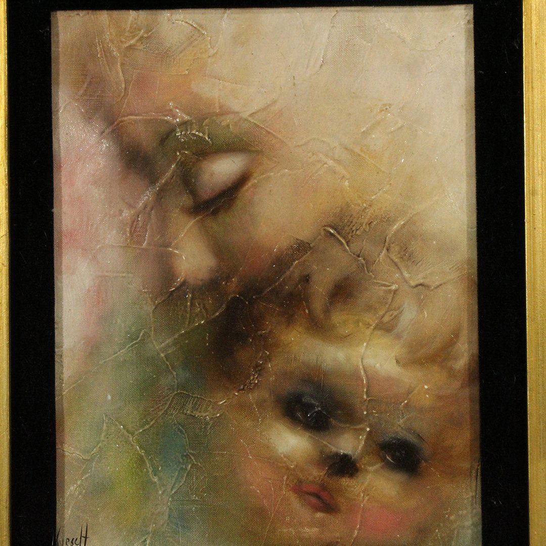 Frederick Kirsch, 1960s Oil/c Mother And Child Portrait