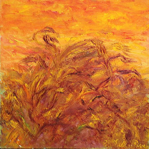 1988 Jill River Abstract Painting Impasto