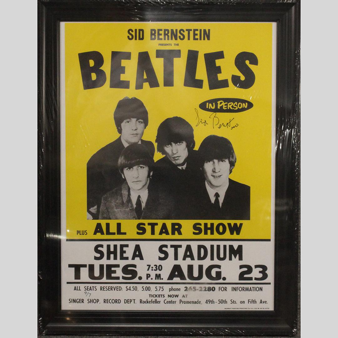 Beatles Shea Stadium Poster Autographed: Sid Bernstein - Oct 28, 2019 ...
