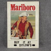 Marlboro Man Sign Cigarettes 1988