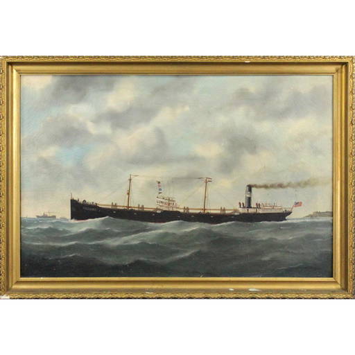 EDWARD ADAM 1919, American SHIP PAINTING Oil on Canvas - Feb 03, 2020 ...