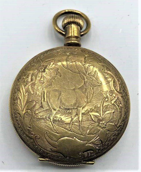 Vigilant Gold Filled Hunting Case Pocket Watch Elk