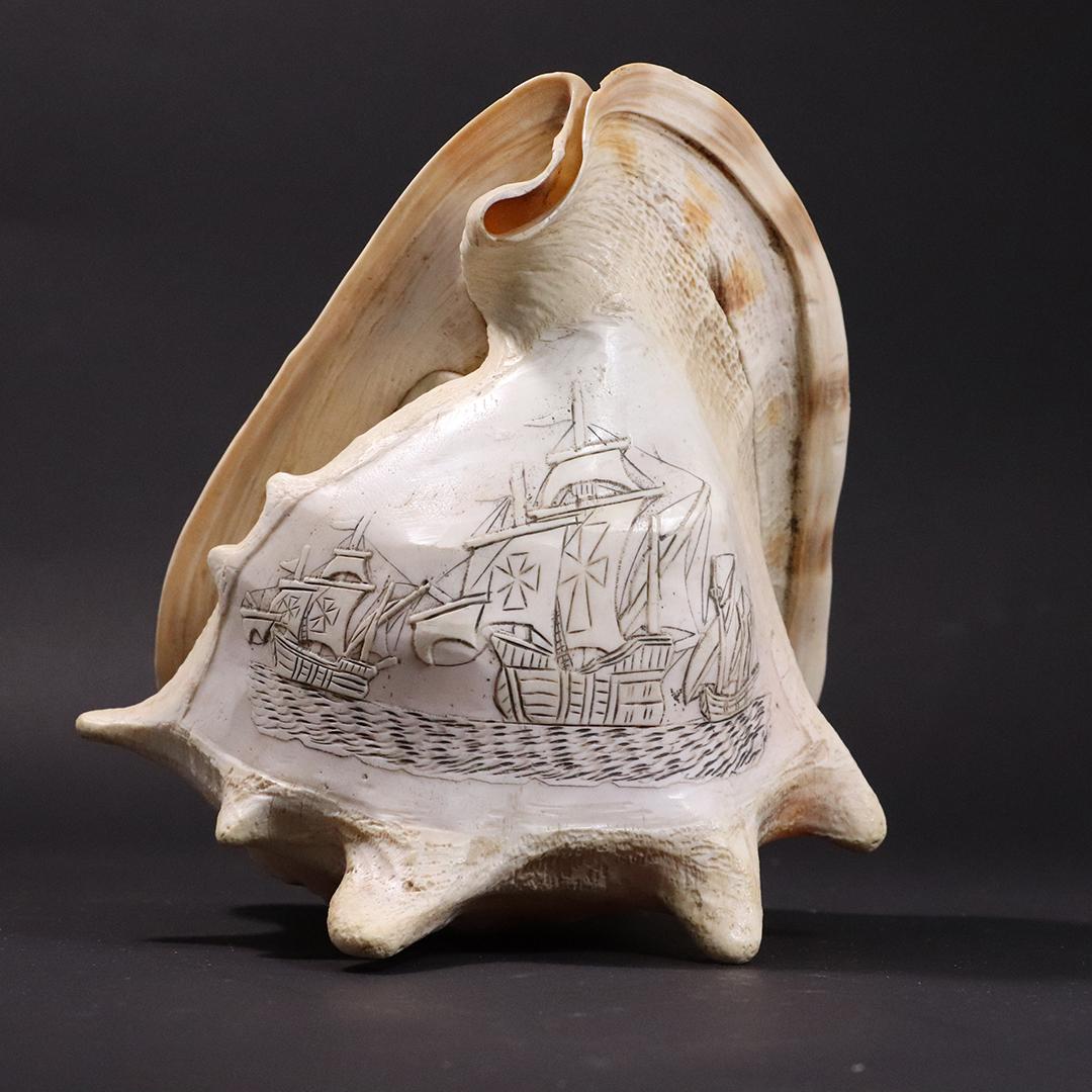 Carved Nautical Galleon Ships Sea Shell Lamp Shade - May 25, 2020 ...