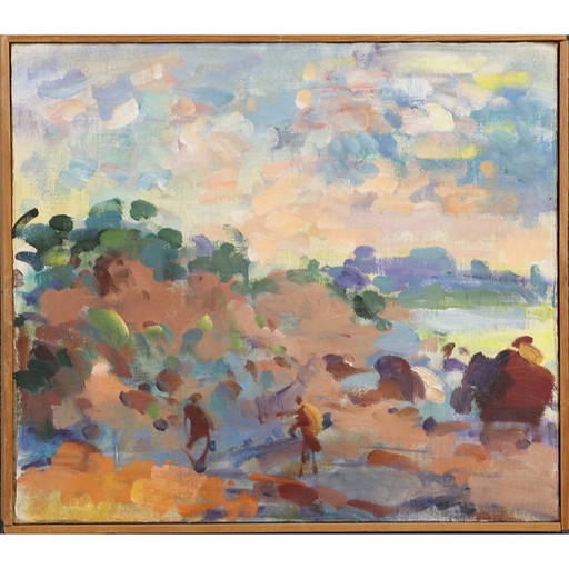 Robert Beck, 1978 O/c Impressionism Clam Diggers Study
