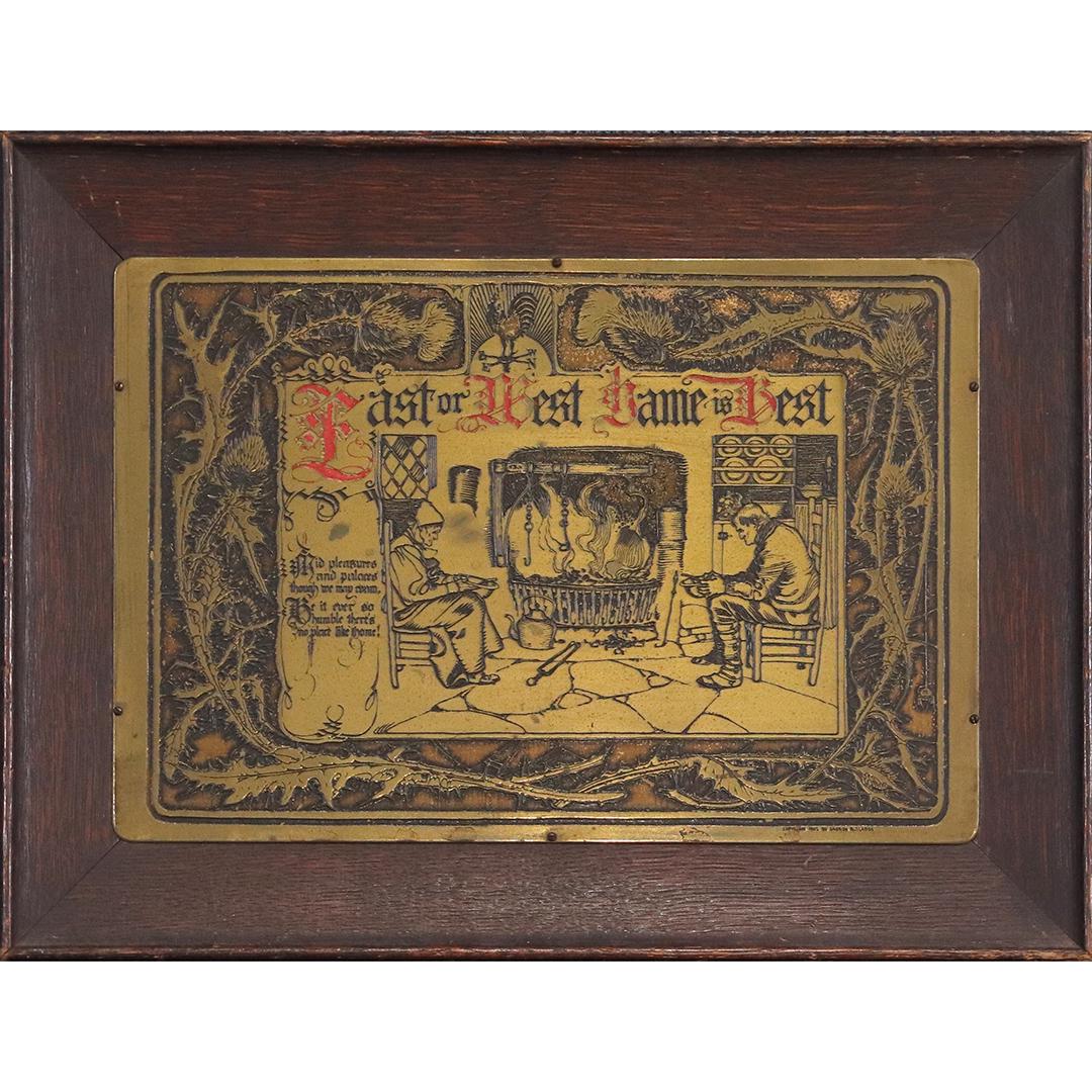 1902 George Rutledge Arts And Crafts Etching In Brass