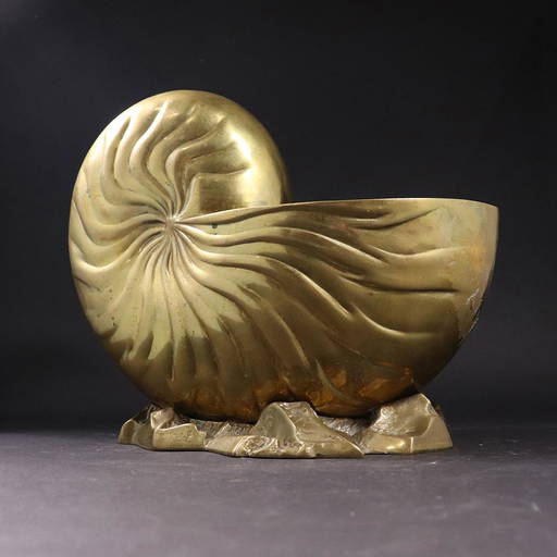 Heavy Brass Conch Shell Bowl