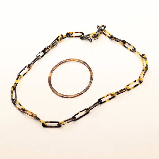 2 Pcs. Tortoise Shell Eyeglass Chain & Bangle Bracelet