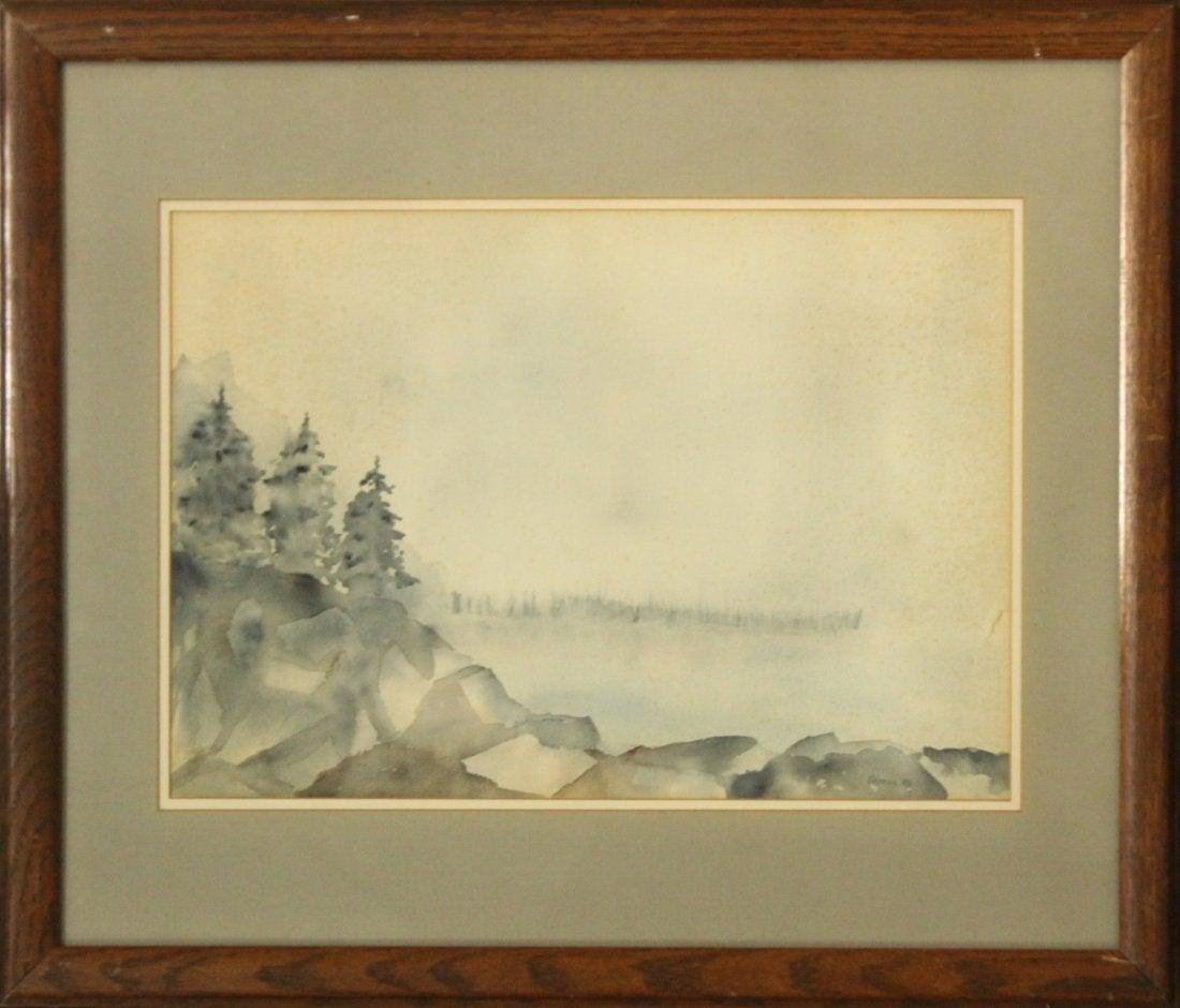 Barbara Pitt, W/c Mist Over Lake George Ny Adirondacks