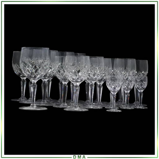 22 Pieces Crystal Glass Stemware In Three Sizes