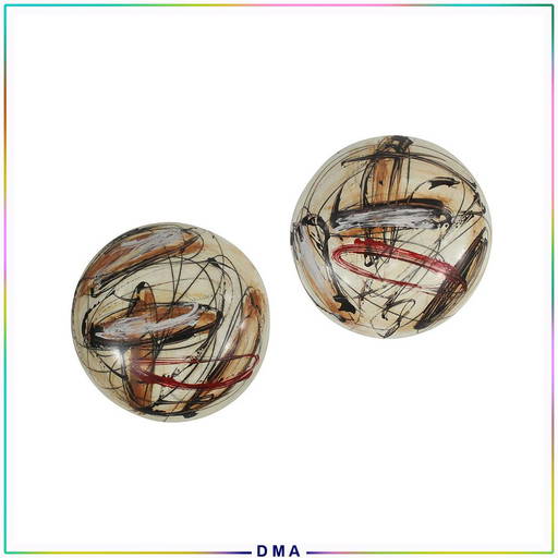 [2] Mid Century Modern Abstract Design Ceramic Domes