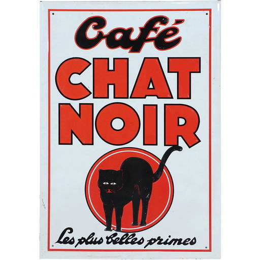 Cafe Chat Noir Tin Sign Black Cat