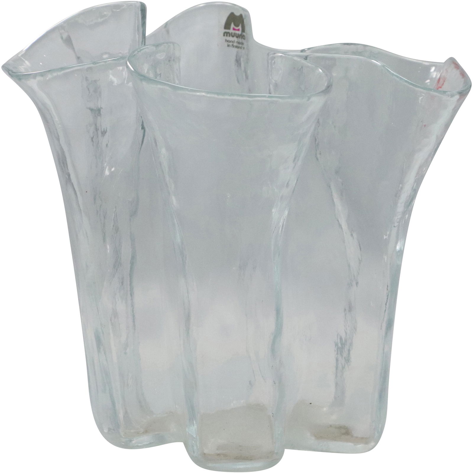 Muurla Finland, Crystal Glass Handkerchief Vase