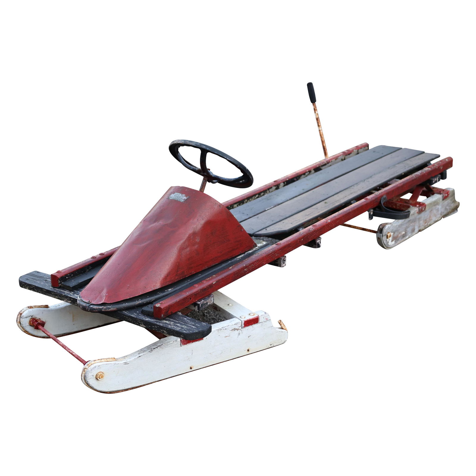 Vintage 1950's Bob Sled, Wood and Metal, Steering Wheel - Nov 24, 2021 ...