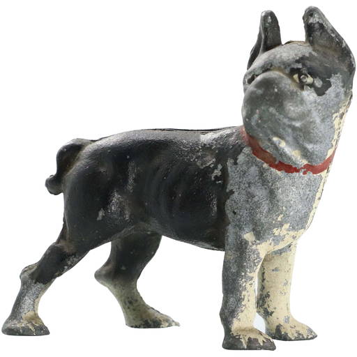 Cast Iron Pug Dog Figure Still Coin Bank