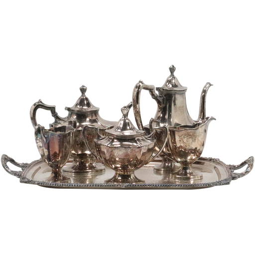 6 Pc Wallace Bro Silver Co. Silver Plate Tea Set
