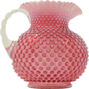 Vintage Pink Glass Pitcher