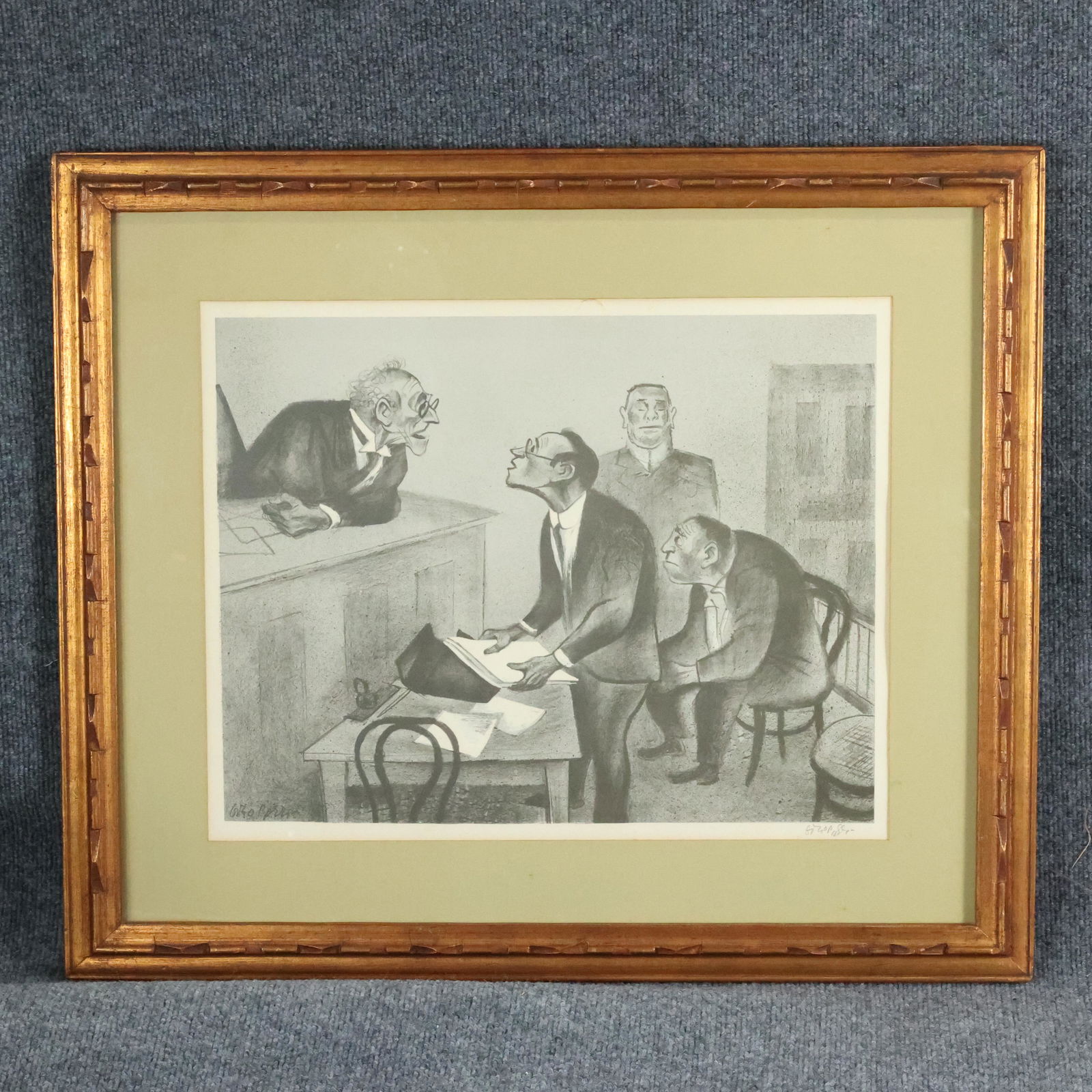 William Gropper 1897 1977 Lithograph Judge Court Scene