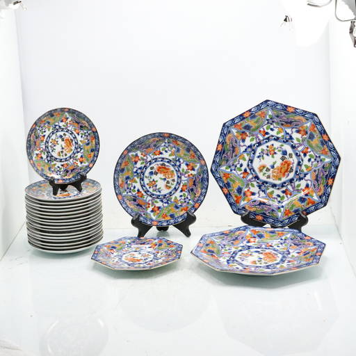 21 Pcs. Chinese Porcelain Dinner Plates Various Sizes