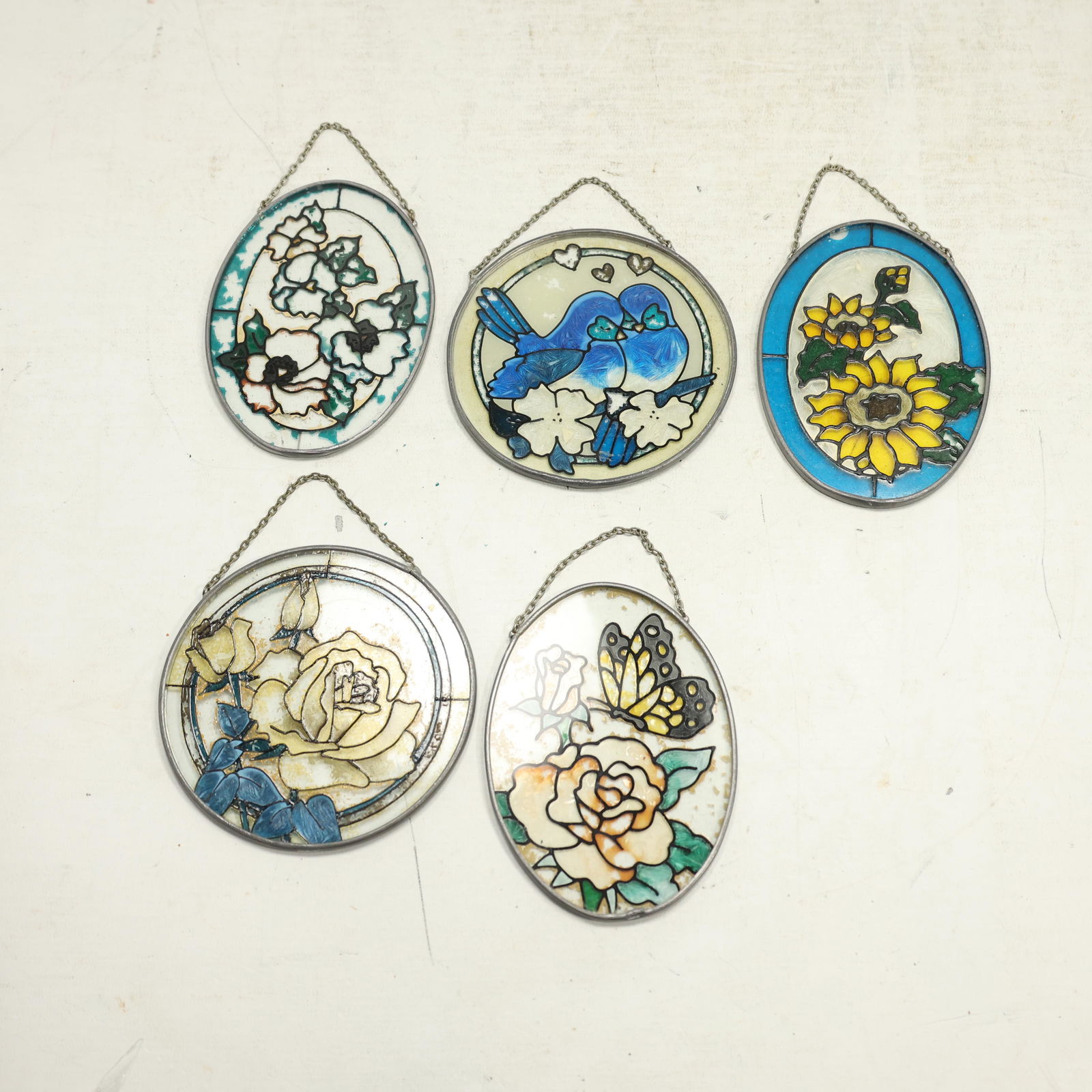 5 Assorted Stain Glass Window Sun Catchers