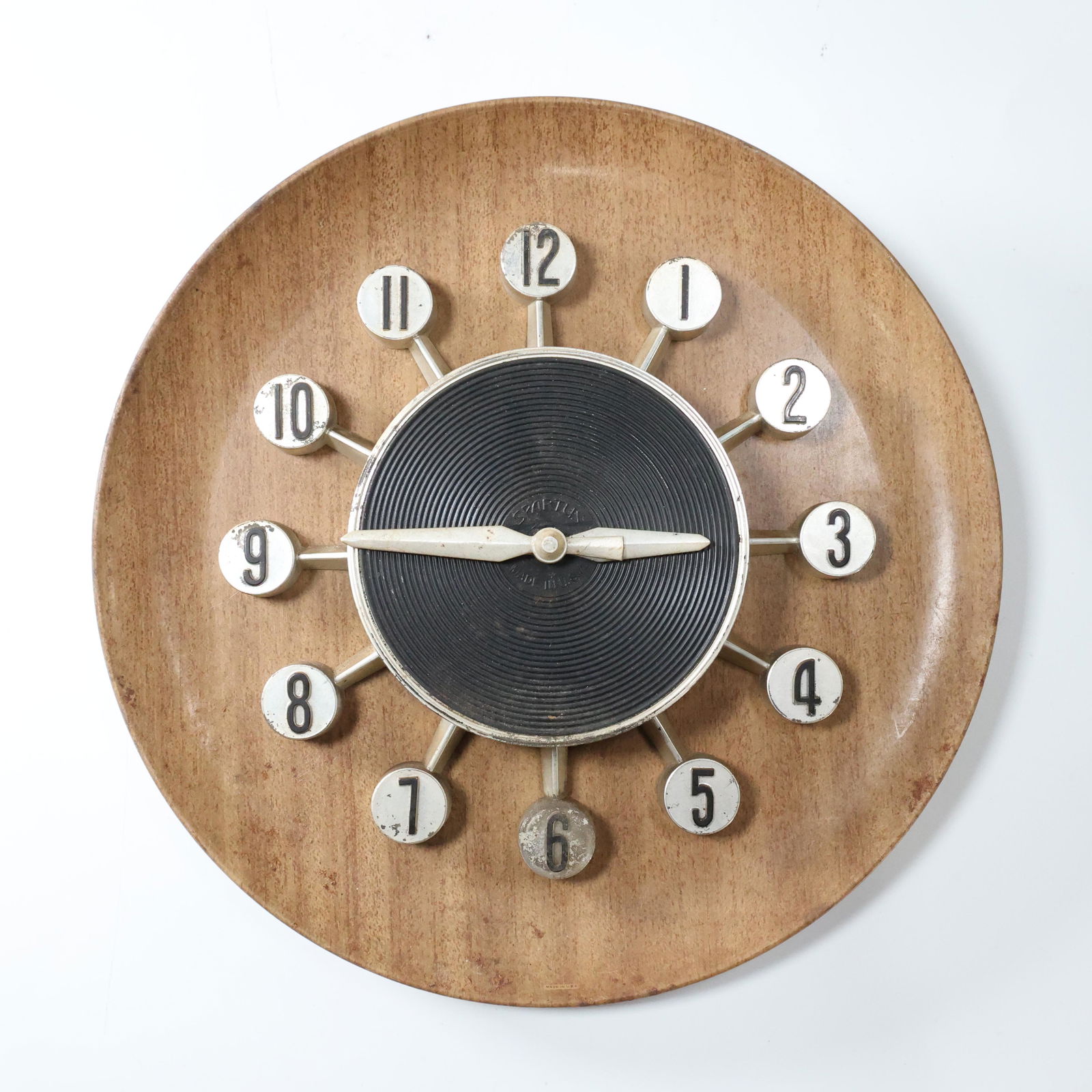 Vintage Spartus Usa Mid Century Wall Clock