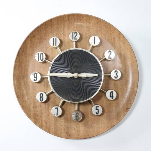 Vintage Spartus Usa Mid Century Wall Clock