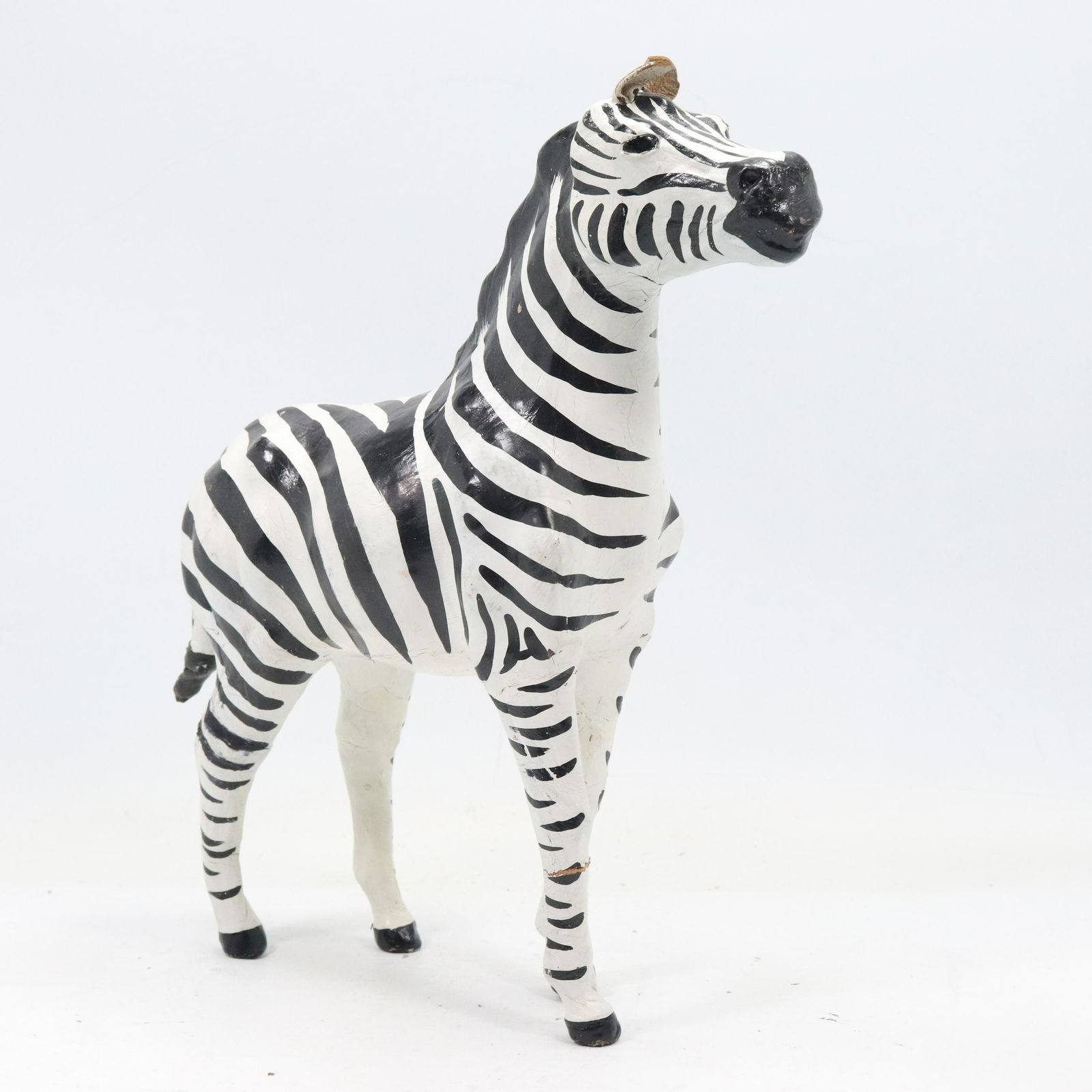 13.25 In. Tall Leather Zebra Figure Statue