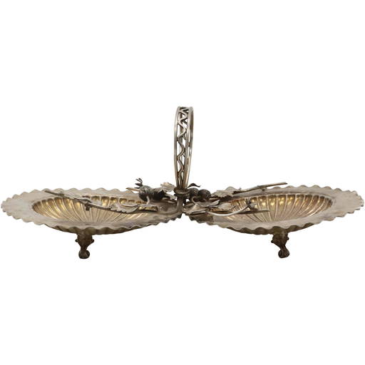 R & B Silver Plate Double Server With Strawberries