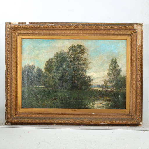 Frederick B Kerr, England, Antique Landscape Oil Painting in Original ...
