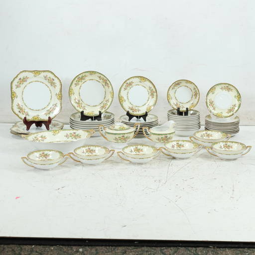 51 Pieces Meito China Japan "paris" Pattern Fine Porcelain Dinnerware