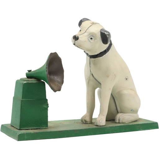 Novelty Cast Iron Rca Nipper Dog With Gramophone Coin Bank In Original ...
