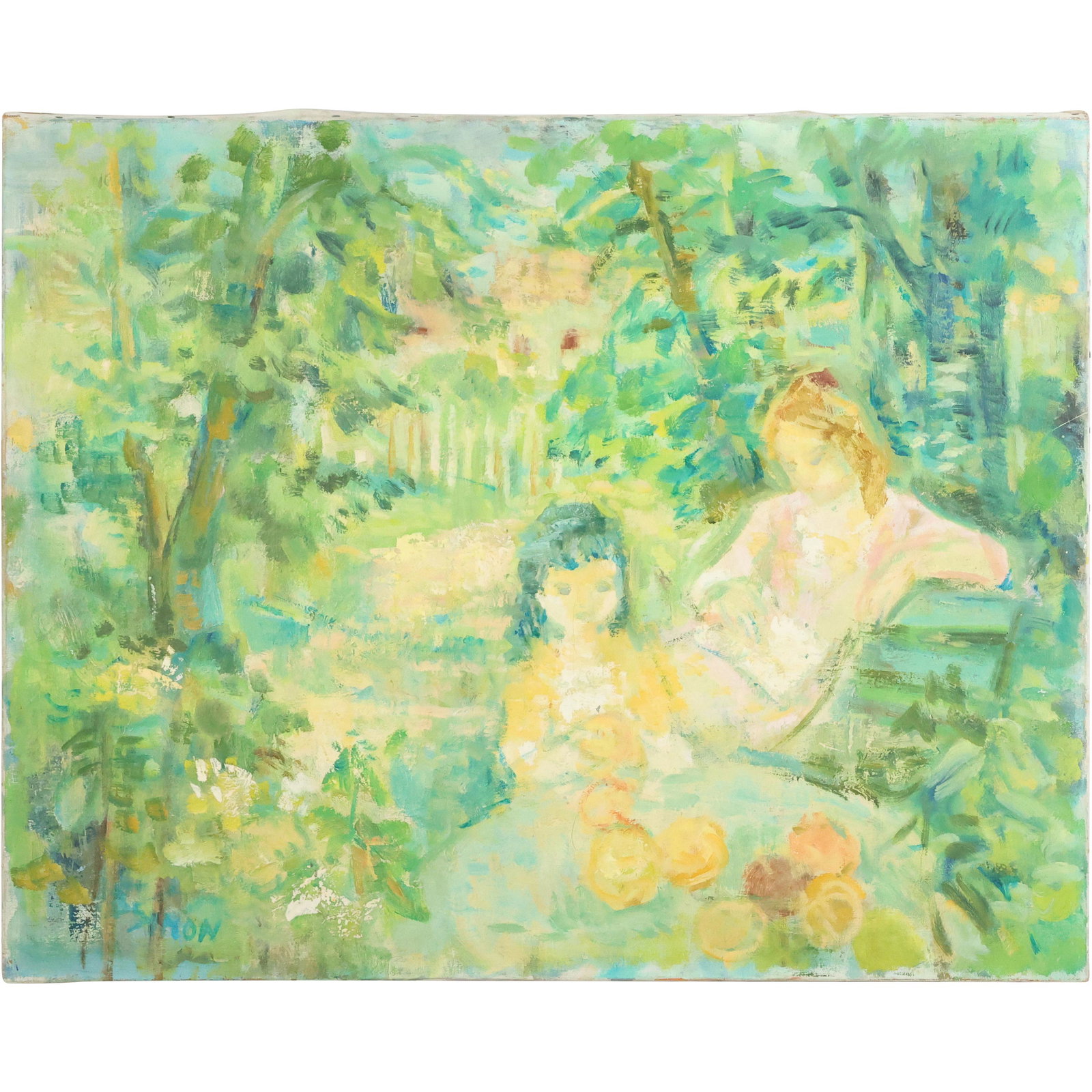 Simon, Circa 1950s Impressionism Sisters In Landscape . Oil On Canvas ...