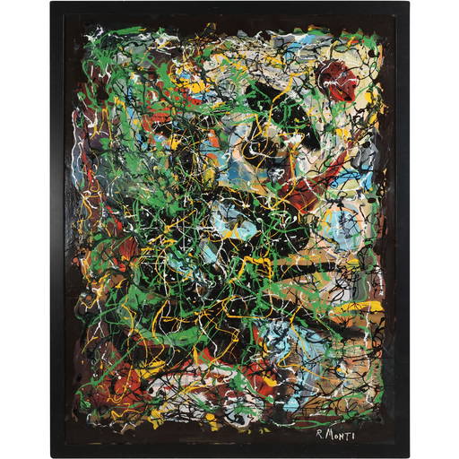 Rocco Monticolo, R Monti, Oil/c Abstract Drip Art. Oil on canvas ...
