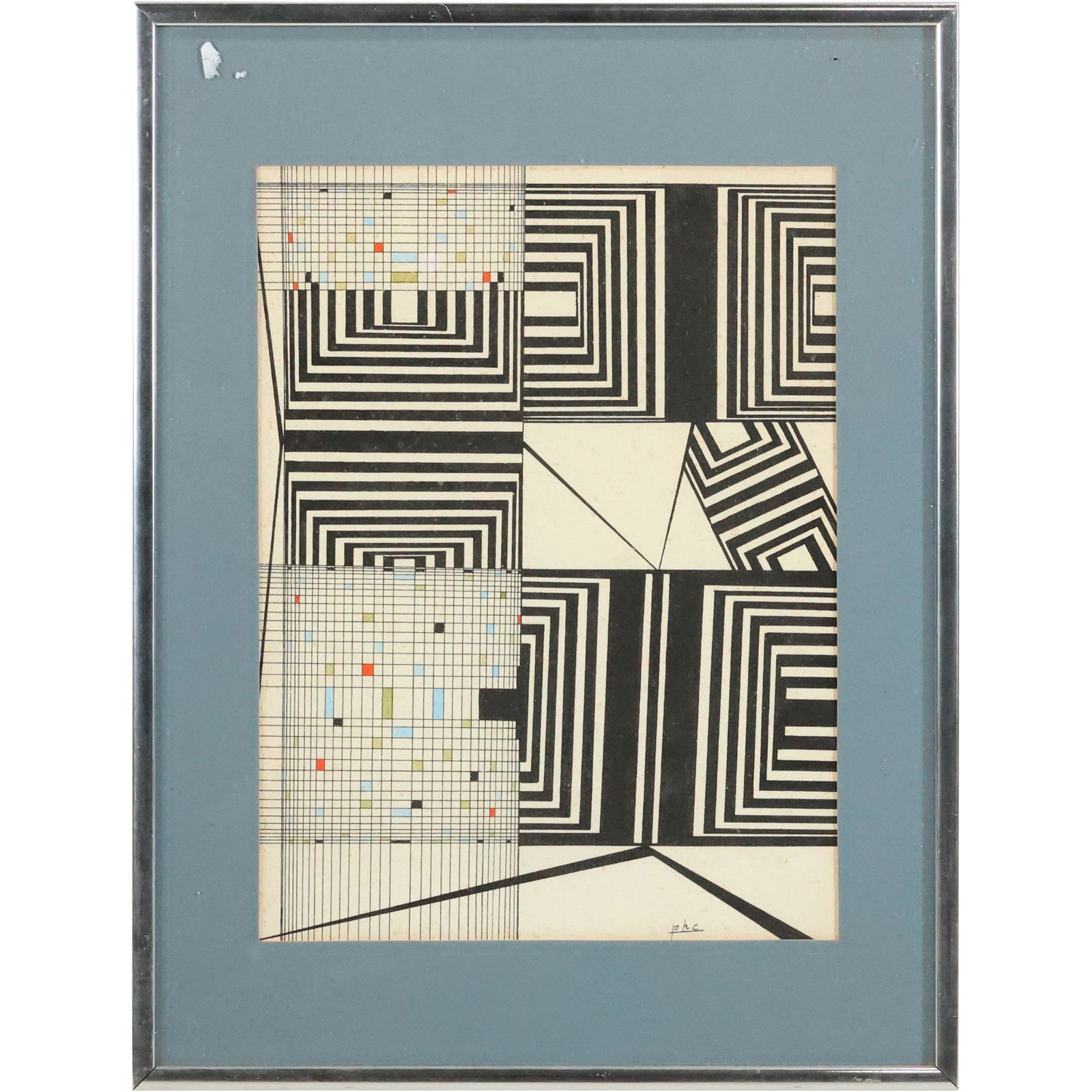 Philip Collette, Original Kinetic Abstract Geometric Art, Ink, Vintage ...