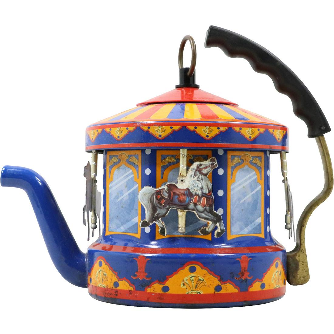 Vintage Kamenstein Carousel World Of Motion Tea Kettle