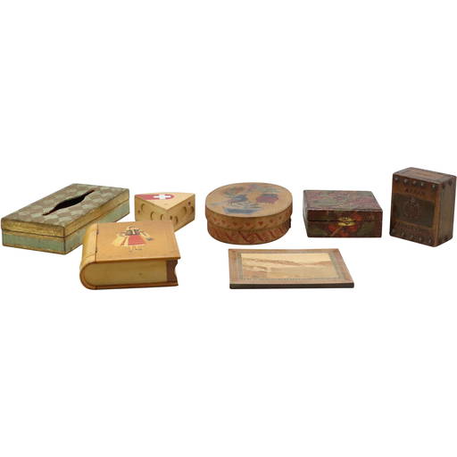 [6] Assorted Estate Grouping Wooden Boxes Variety