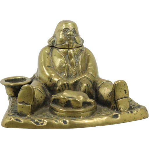 DANIEL LAMBERT - Bronze Whimsical INKWELL, depicts portly gentleman ...