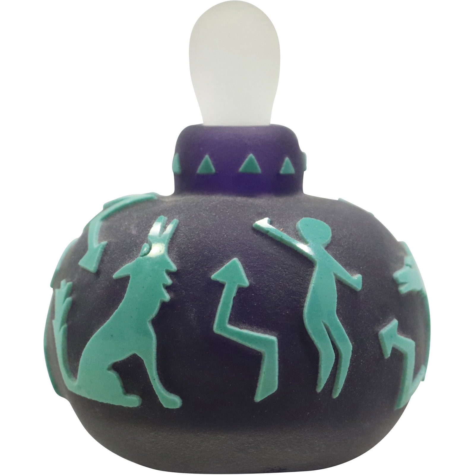 Claire Raabe And Stephen Fellerman Signed Cameo Art Glass Perfume Bottle