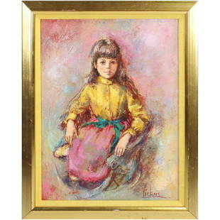 Signed S.t. Young Oil Painting 15 X 16