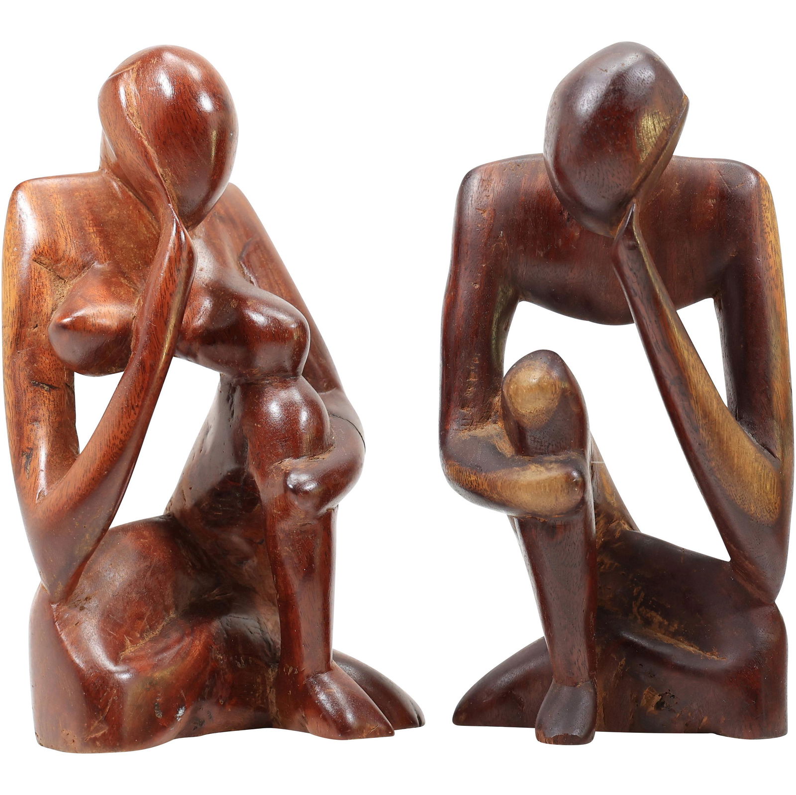 [2] Mid-Century Modern Carved Wood Cubism Figures Man and Woman - Nov ...